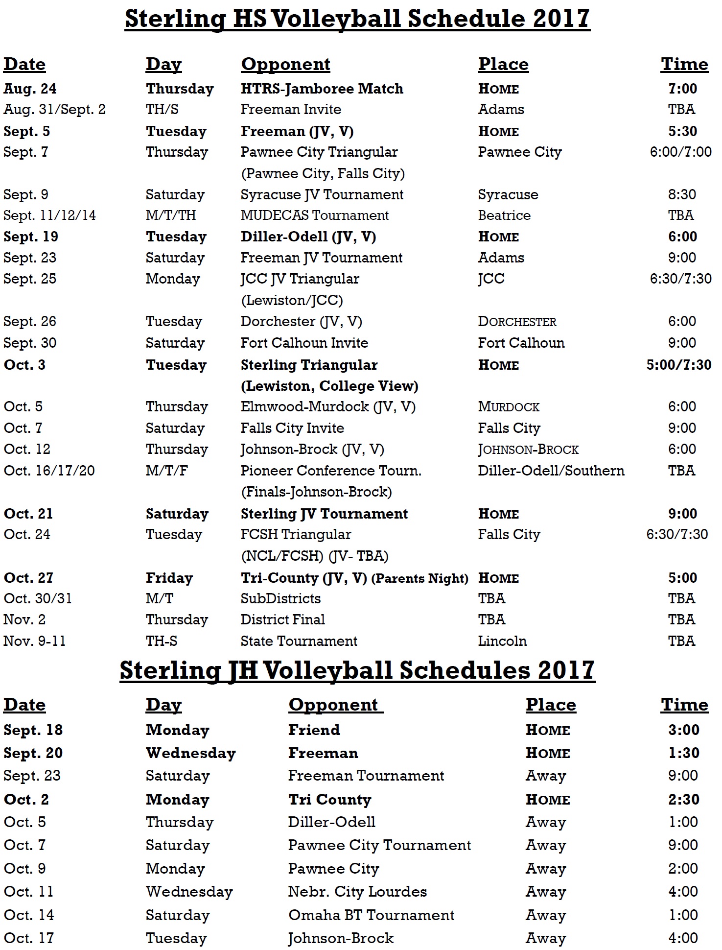 Howard High School Volleyball Schedule at Gary Delariva blog