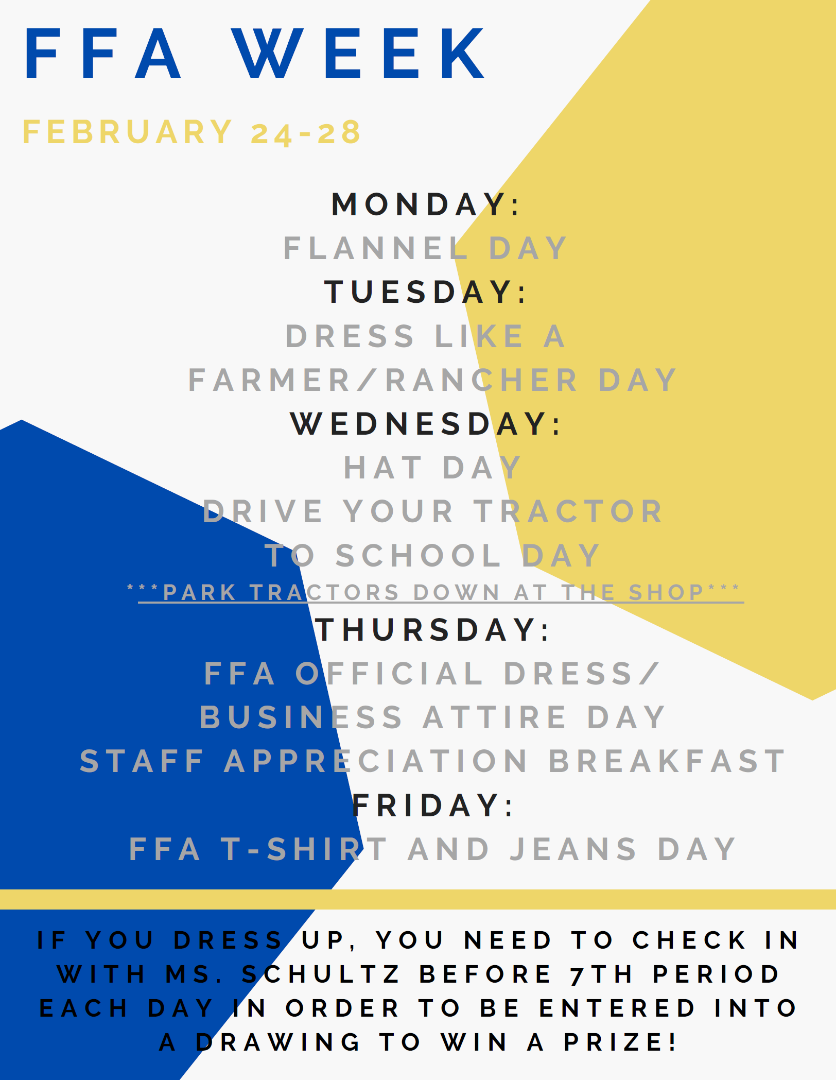 Sterling Public Schools - FFA Week Dress-Up Days